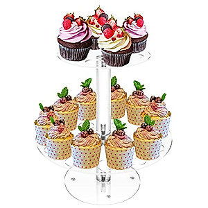 TOOPILAT Ice Cream Cone Holder,2-Tier Acrylic ice Cream Stand.Acrylic Ice Cream Cone Holder Stand with 24 Holes Waffle Cone Displaying Stand for Party