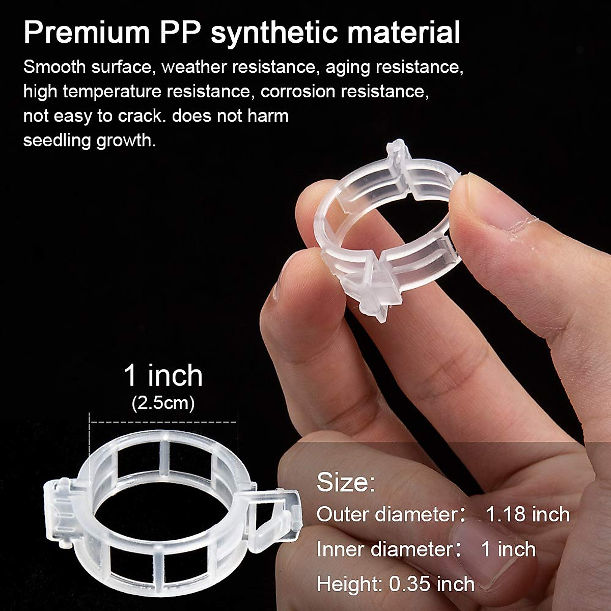 200PCS Plant Support Garden Clips, Vegetable Tomato Supports Trellis Clip Tape for Climbing Crop Vine Twine String Cage Ties Stakes, Grow Strawberry Rose Grape Cucumber Orchid Pea Pothos Melon Tree