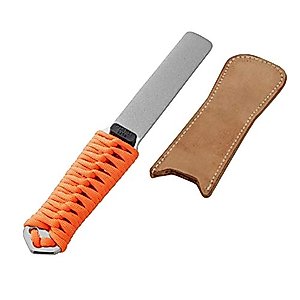 SHARPAL 181N Dual-Grit Diamond Sharpening Stone File Coarse 325 / Extra Fine 1200 Grit with Leather Strop Garden Tool Blade Sharpener for Knife, Axe, Lawn Mower Blade, Shears, Chisels, Drills