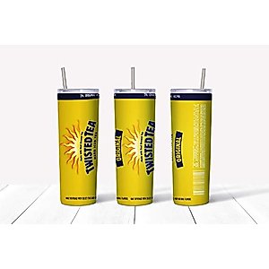 Twisted teas original 20oz Skinny Tumbler with lid and straw