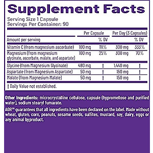 AOR, Advanced Magnesium Complex, Dietary Supplement, Promotes bone and cardiovascular health, muscle and nerve function, 90 Capsules (90 Servings)