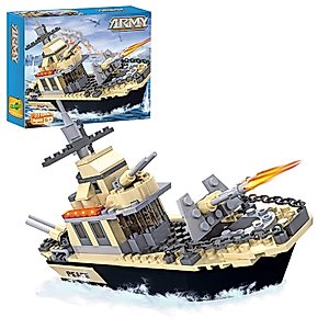 BRICK STORY Military Coast Guard Battleship Building Toy Navy Warship Boat Building Blocks Amy Toys Model Ship for Kids Boys Aged 6-12 (231 pcs)