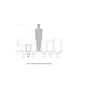 NINESTARS OTT-50-19BK Open Top Office Bathroom Trash Can, 13 Gal 50L, Stainless Steel Base (D Shape, Black Lid)