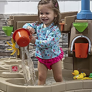 Step2 Pump & Splash Discovery Pond Water Table Outdoor Water Toy with Water Pump, Brown