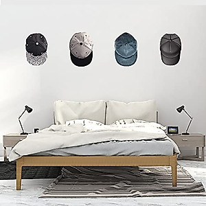 Vorceary Adhesive Hat Hooks for Wall (10-Pack) - Minimalist Hat Rack Design, Strong and no Drilling, Hat Shelf Organizer for Baseball Hats for Door, Closet, Office, Bedroom (Clear)