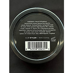 TOWELDRY Clay Styler Natural Hold + Matte Finish - Men's Hair Styling Clay Pomade - 5/10 Hold - Fragrance Free Texture - Easy Washout Formula - Men's Grooming Gear, Made in USA, 2.5 fl oz (73ml)