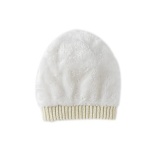 Tinncana 3 Pieces Kids Winter Beanies Glove Scarf Set, Knitted Toddler Cap Hat Touchscreen Mitten Neck Warmer for Boys Girls (White)