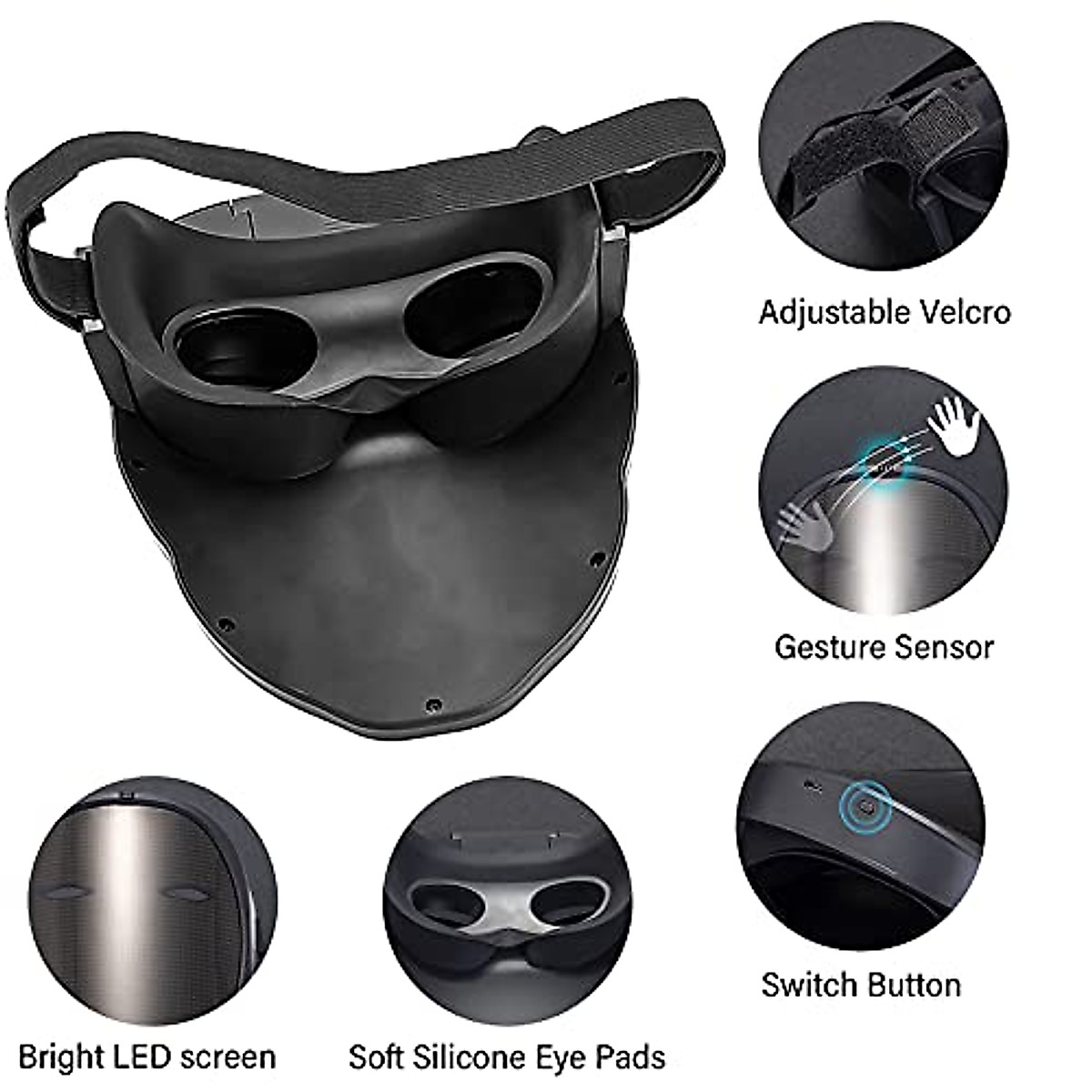 Halloween Mask LED Face Transforming Mask with Bluetooth Programmable for Halloween Masquerade Costumes Cosplay Party Light Up Mask for Adult Men Women, APP or Gesture Control, Rechargeable