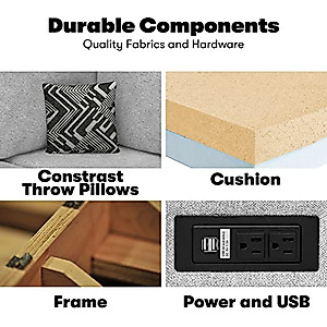 Lifestyle Solutions Convertible Sofa, Ivory