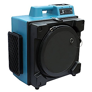 XPOWER X-3400A Air Scrubber 3 Stage Filtration, Negative Air Machine w/Power Outlets, 3 Stage Airbourne Cleaner, Scrubber HEPA Filter System for Water Damage Restoration, Commercial & Home Use, Blue