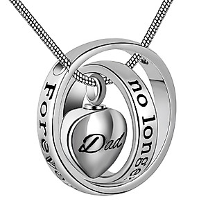 Cring Coco No longer by my side,forever in my heart carved locket cremation Urn necklace for mom & dad (Dad)