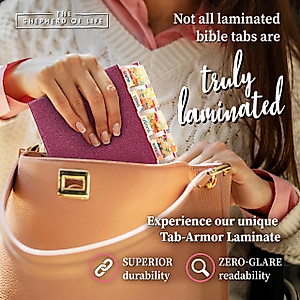 Bible Tabs Gold Floral - Soul Nourishing Book Summaries - 66 Peel-and-Stick SilkTouch Laminated Bible Tabs Large Print | Gold Bible Tabs for Women, Floral Bible Tabs for Study Bible, Bible Book Tabs