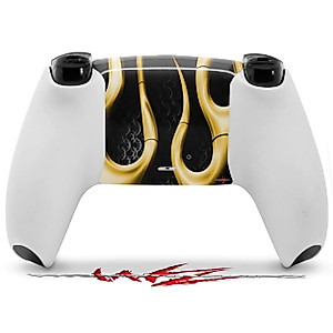 WraptorSkinz Skin Wrap compatible with Sony PS5 DualSense Controller Metal Flames Yellow (CONTROLLER NOT INCLUDED)