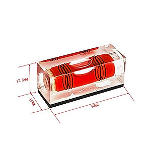 High precision mini level bubble, mini level bubble, three line level ball, level ruler, household level magnetic 4PCS (40x17.5x15mm red magnetic)