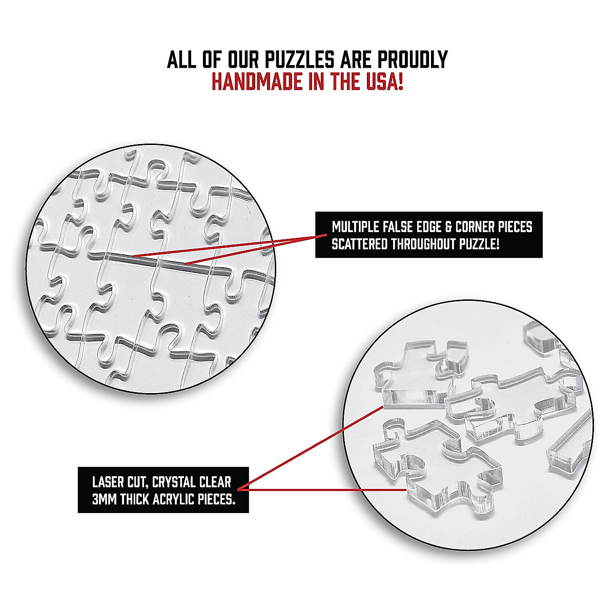 The Clearly Impossible Puzzle ® 100, 200, 500, 1000 Pieces Hard Puzzle for Adults Cool Difficult Puzzles Clear Hardest Puzzle - Difficult Funny Puzzle for Adults (200)