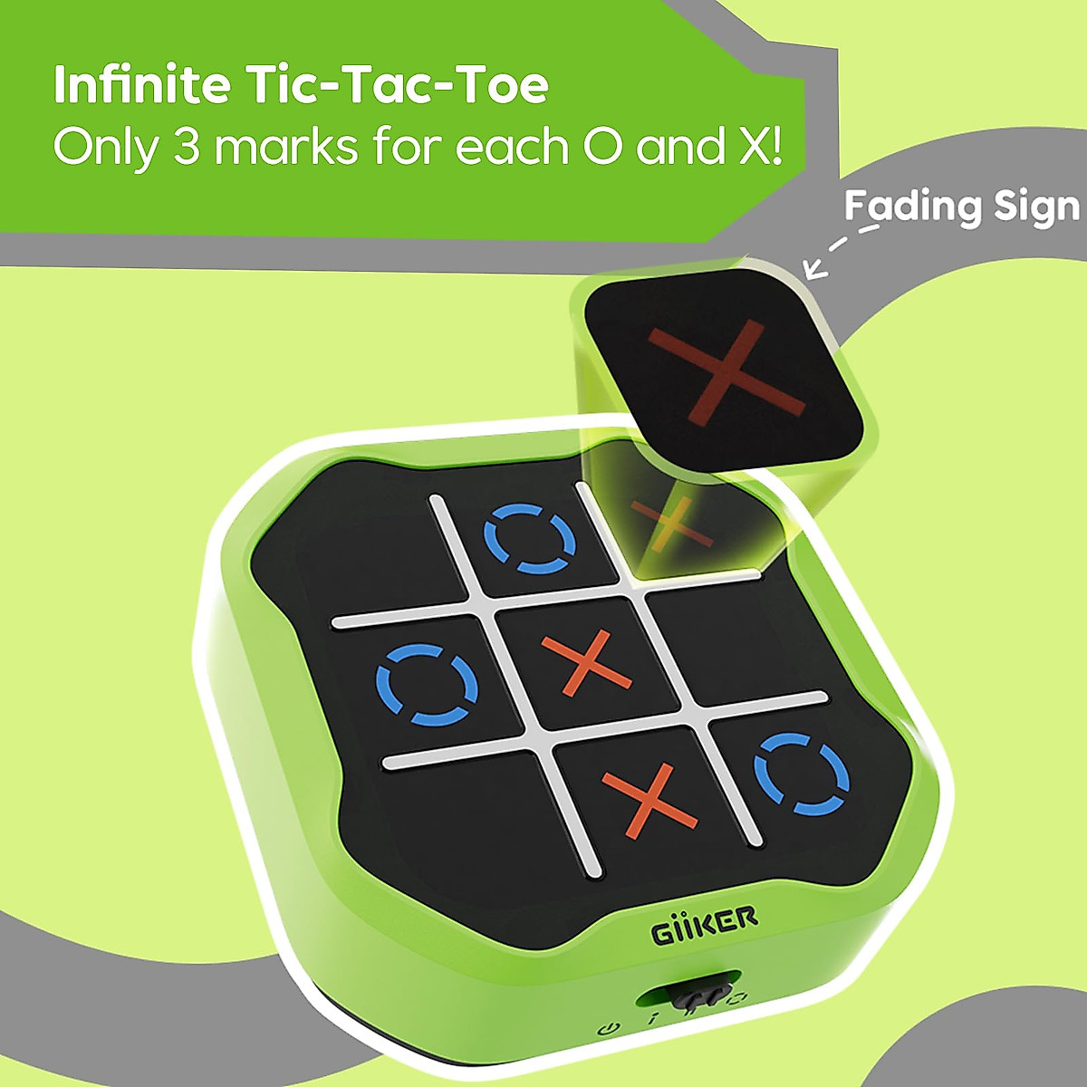 GiiKER Tic Tac Toe Bolt Game, Original 3-in-1 Handheld Puzzle Game Console, Portable Travel Games for Car Ride, Board Games for Kids and Adults, Birthday Gifts Easter Basket Stuffers for Ages 3+