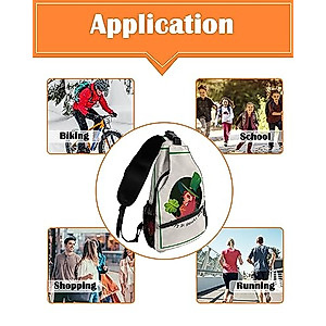 Sling Backpack, St.Patrick's Day Shamrocks Gnome Black Green Border Linen Waterproof Lightweight Small Sling Bag, Travel Chest Bag Crossbody Shoulder Bag Hiking Daypack for Women Men