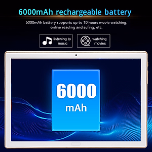 ciciglow 10.1 Inch Tablet, 1080P FHD IPS Display, 8GB RAM 128GB ROM, 5MP+13MP Camera, for Android 11.0, MTK6580 Octa Core CPU, 5G WiFi, 6000mAh (Gold)