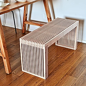 APRTAT Bamboo Dining Bench,Indoor Storage Bench Wood | Kitchen & Living Room Furniture-35.43L x 12.99W x 16.93H in