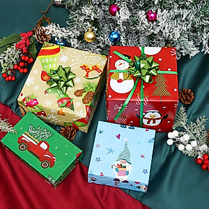 U'COVER Christmas Wrapping Paper for Kids Boys Girls 8 Large Sheet Xmas Holiday Gift Wrapping Paper Penguin Snowman Red Truck Gnomes Stocking Wrap Paper Fold 27 * 36inch