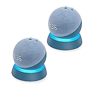 C YECEN Echo Dot 4th&5th Generation Table Stand Desktop Holder Mount for Echo Dot 4th&5th Gen, Base Bracket with Light Guide, Echo Dot Accessories with Built-in Cable Management