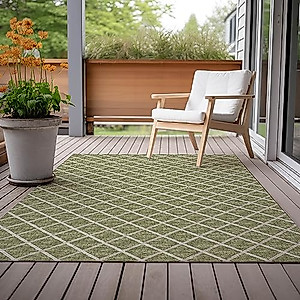 Dalyn Rugs Indoor/Outdoor York YO1 Green Washable 8' x 10'