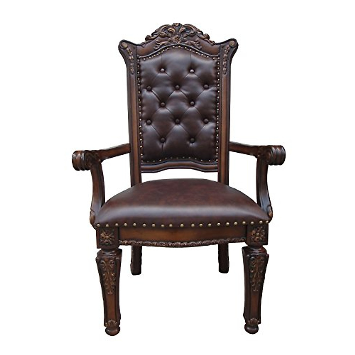 ACME Vendome Arm Chair, Cherry Finish, Set of 2