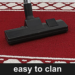 COSY HOMEER Thick 48x20 Inch/30X20 Inch Kitchen Rug Mats Made of 100% Polypropylene 2 Pieces Soft Kitchen Mat Specialized in Anti Slippery and Machine Washable (Red)