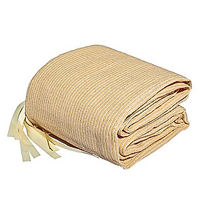 Shatex Shade Panel 10' x 12' Block 90% of Sunlight with Ready-tie up Ribbon for Pergola Gazebo Porch, Wheat