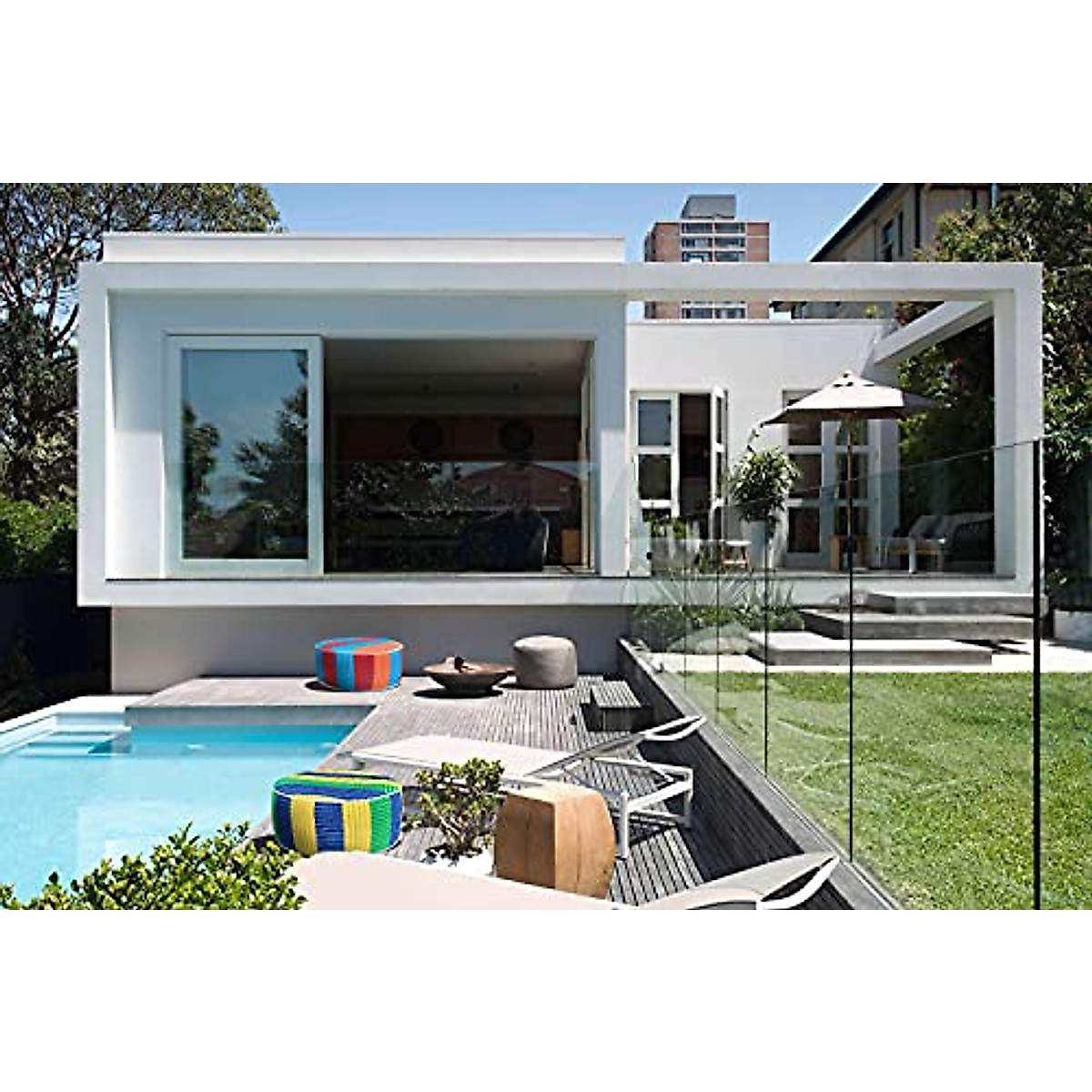 Outdoor Inflatable Ottoman Red Round 21x9 Inch Stripe Pattern Patio Foot Stools and Ottomans Portable Footrest