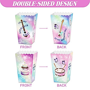 LaVenty 12 PCS Singer Theme Popcorn Boxes Party Party Favor Bags Singer Theme Birthday Party Supplies Kids Candy Treat Bag for Birthday Wedding Bridal Shower