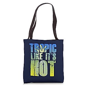 TROPIC LIKE ITS HOT Funny Beach Vacation Pun Quote Pineapple Tote Bag