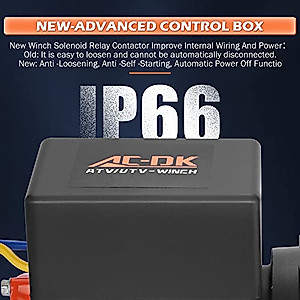 AC-DK 2500 lb ATV/UTV Winch Synthetic Rope Kits, 12V Winch with Wireless Remote for Off Road Trailer Boat RV Towing Winches, Waterproof Winch with Mounting Plate and Wired Remote