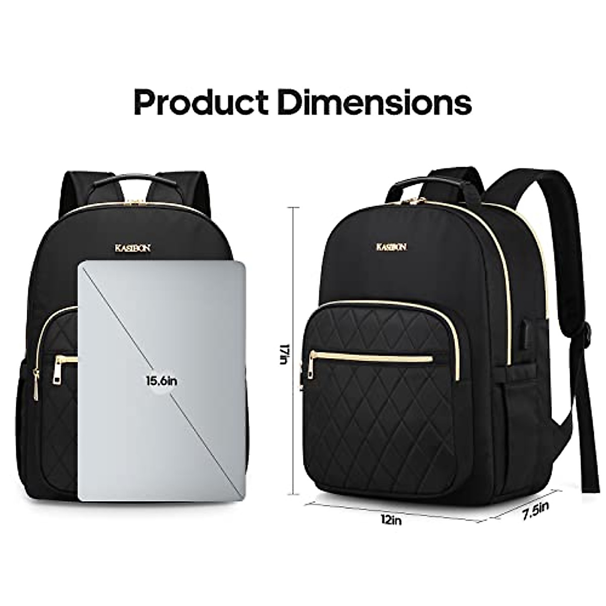 Laptop Backpack for Women, 15.6 Inch Travel Backpack for Women as Person Item Flight Approved, Waterproof School Backpack, Computer Backpack School Bag Casual Daypacks for College, Business,Work