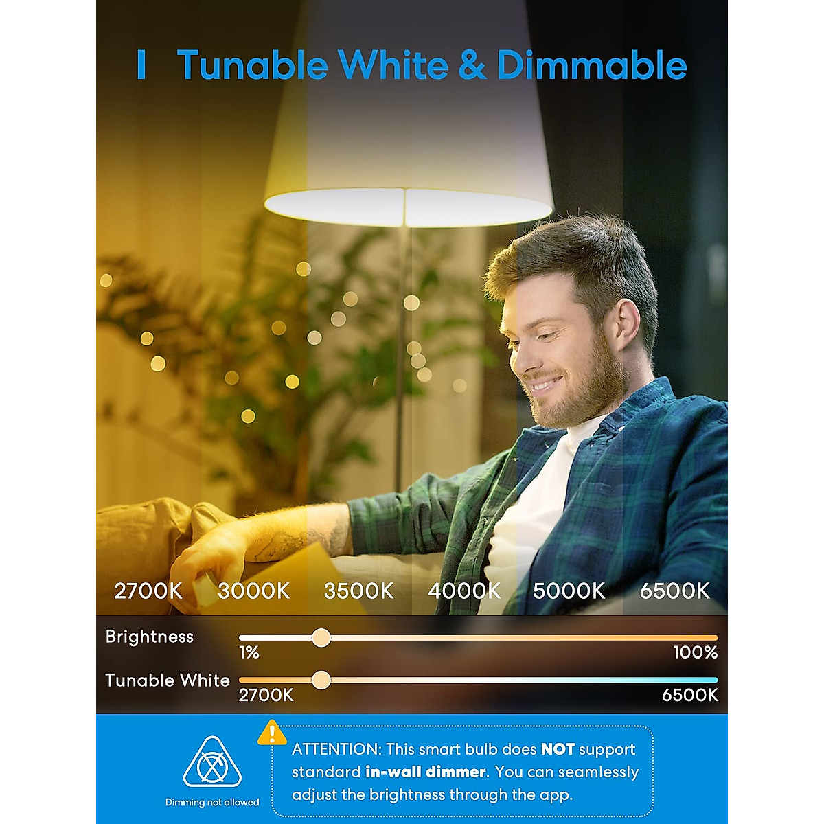 meross Smart Light Bulb, BR30 Flood WiFi LED Bulbs Compatible with Apple HomeKit, Alexa, Google Assistant & SmartThings, Dimmable E26 Multicolor 2700K-6500K RGBCW, 1300 Lumens 100W Equivalent, 1 Pack