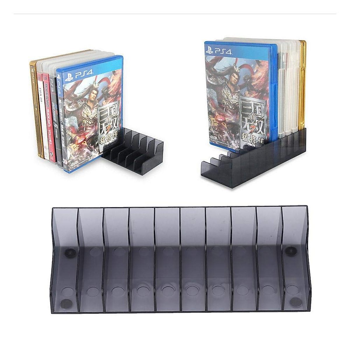 2 PCS Game Card Box CD Storage Stand Holder, Large Capacity Bracket, Precise cuts and interfaces, for PS4/SLIM/PRO Game Consoles
