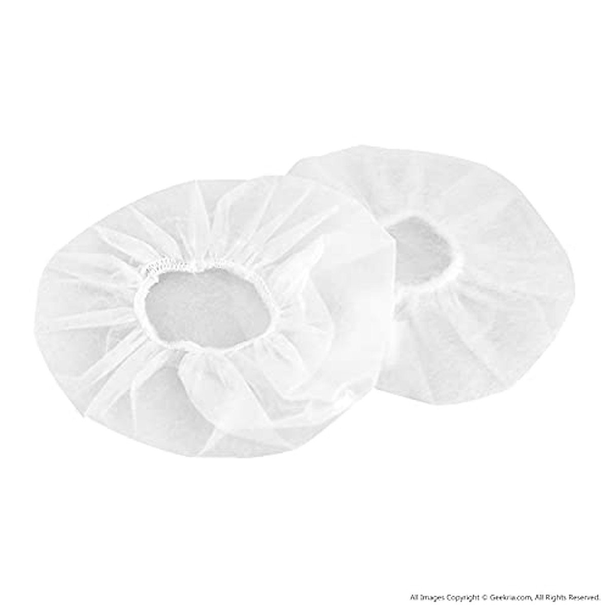 Geekria 500 Pairs Disposable Headphones Ear Cover for Over-Ear Headset Earcup for Bulk Pack, Stretchable Sanitary Ear Pads Cover, Hygienic Ear Cushion Protector Wholesale Multi-Pack(M/White)