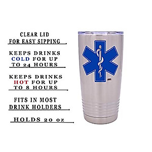 Rogue River Tactical EMT EMS Star of Life 20 Oz. Travel Tumbler Mug Cup w/Lid Paramedic