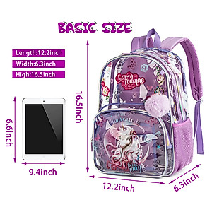 MOHCO Kids Backpack 16in Clear Transparent Backpack See Through School Bookbag with Lunch Bag and Pencil Case boys and Girls