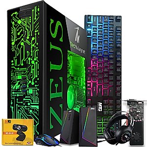TechMagnet Gaming Desktop PC, Intel i7 6th Gen, Zeus Pro 4, GT 1030, 8GB RAM ARGB, 1TB SSD + 4TB HDD, Wi-Fi | Bluetooth Adapter, Webcam, RGB Kit, Win 10 Pro (Renewed)