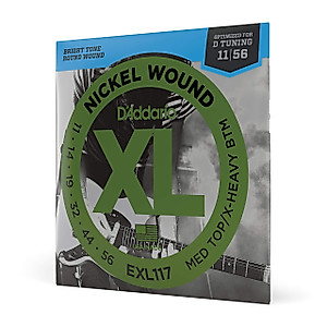 3 Sets of D'Addario EXL117 Electric Guitar Strings for Drop D Tuning