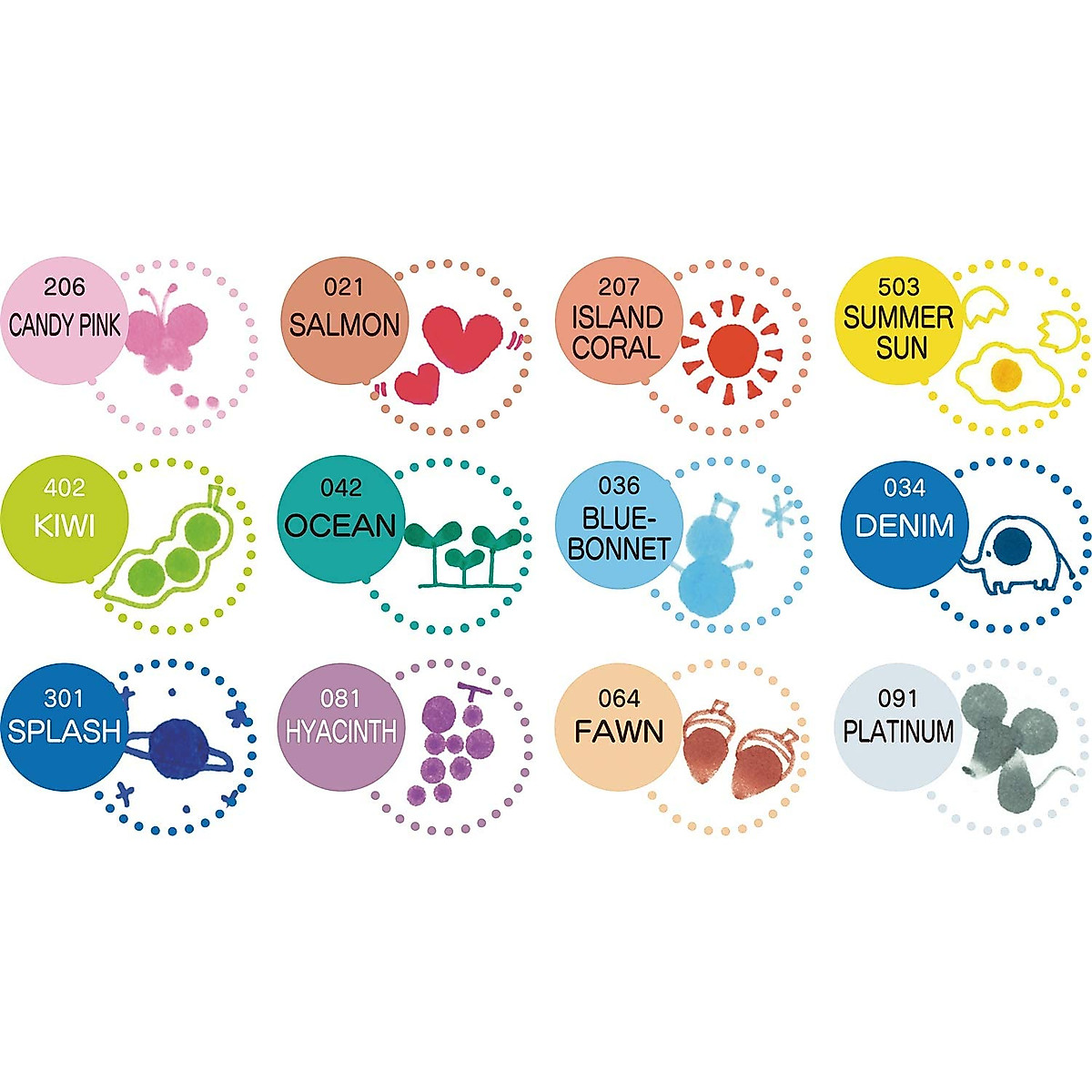 Kuretake Zig Clean Color Dot Pens Water Based Marker, 12 Colors Set (TC-6100/12V)