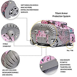 Tilami Rolling Backpack 16 Inch School College Travel Carry-on Backpack Boys Girls, Travel