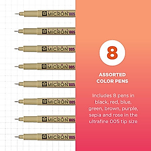 Sakura Pigma Micron 005 8 Color Set Water Based Pigment for Illustration