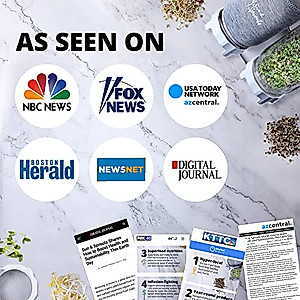 Sun & Sprouts Complete Sprouting Kit - 2 Large Wide-Mouth Mason Jars, Premium Screen lids, Blackout Sleeves, Tray and sprouter Stand - for Growing Broccoli, Mung Bean, Alfalfa Sprout from Seed