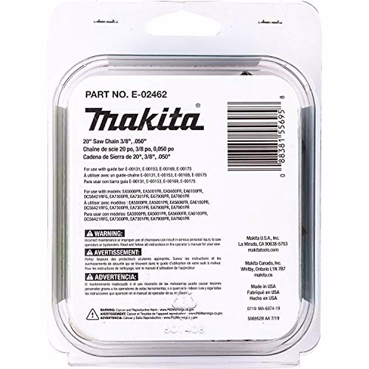 Makita E-02462 20" Saw Chain, 3/8", 050"