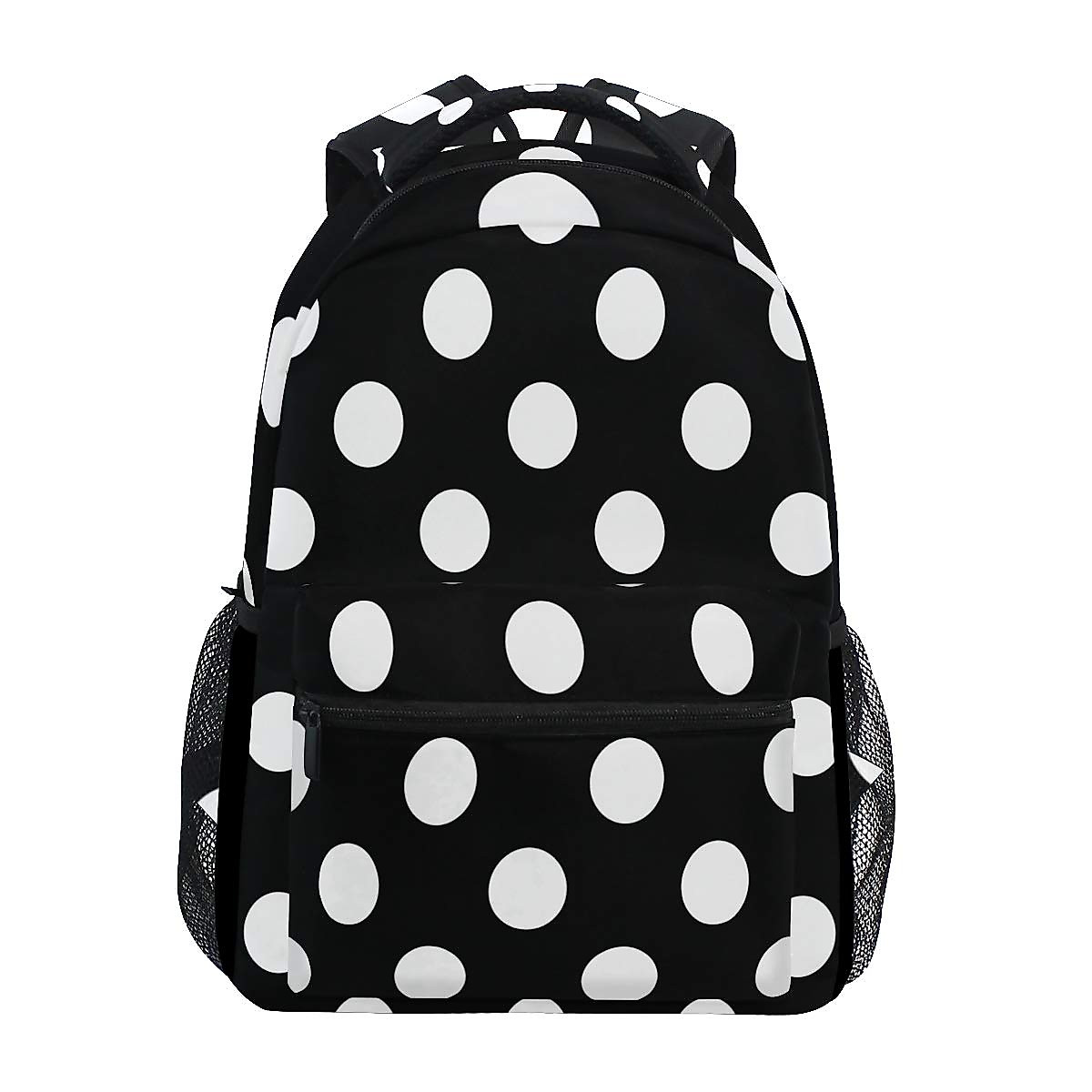 ALAZA Black White Polka Dot Backpack Daypack College School Travel Shoulder Bag