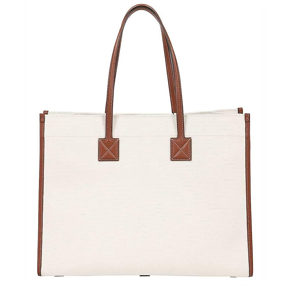 BURBERRY Freya Medium Two-tone Canvas And Leather Tote In Natural/Tan