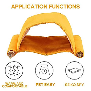 HANFAIRS Bird Nest House Winter Warm Parrot House Bed Hammock Tent Toy Bird Cage Perch Stand for Parrots Budgies Parakeet yellow