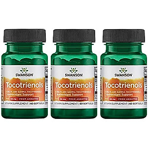 Swanson Deltagold Tocotrienols-Annatto Tocotrienols Supporting Healthy Cholesterol Levels Already withinthe Normal Range-Vitamin E Tocotrienols 99% Tocopherol Free (60 Softgels, 50mg Each) (3 Pack)